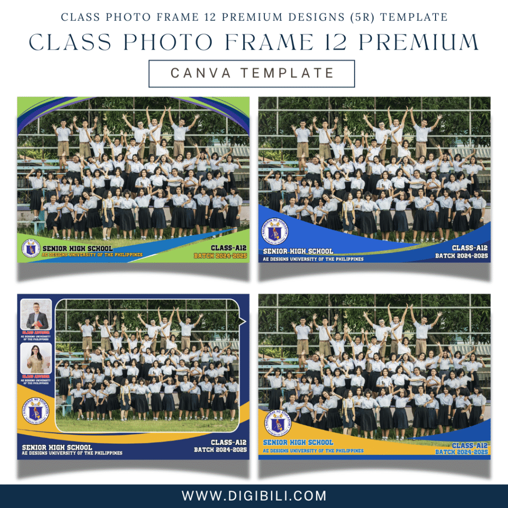 CLASS PHOTO FRAME 12 PREMIUM DESIGNS (5R) TEMPLATE - Digibili