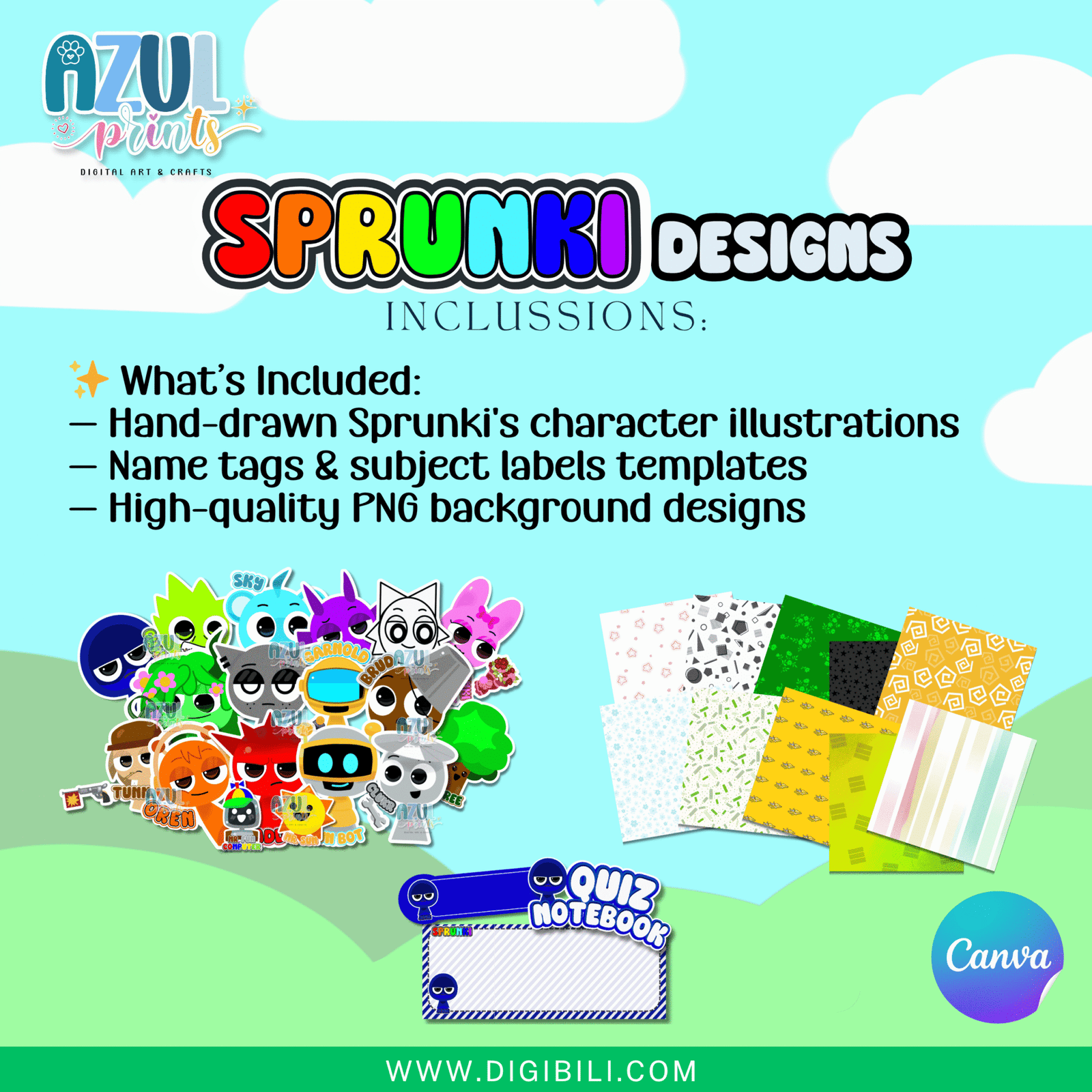SPRUNKI Sticker Designs (Hand-Drawn) - Digibili